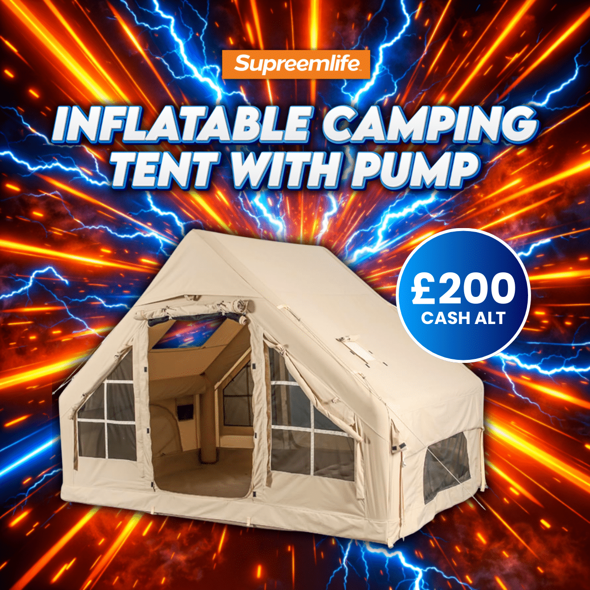 Inflatable Camping Tent with Pump - Supreemlife Competitions